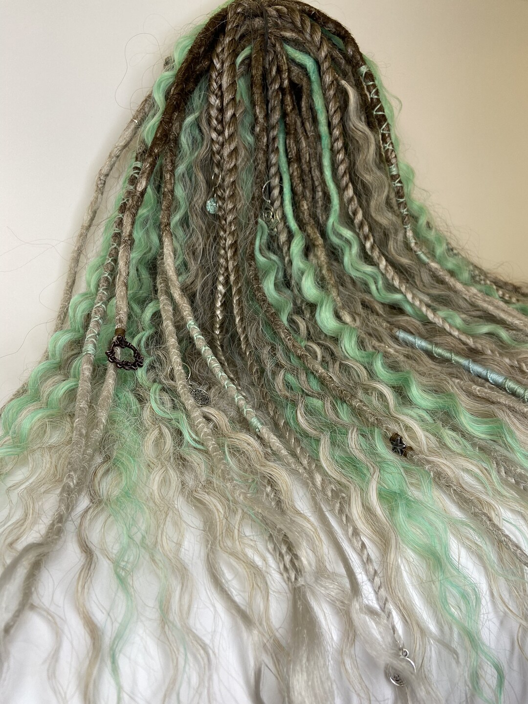 Set of Curly Dreads, Braids and Crochet Dredlocks, Mint Dreadlocks, DE ...