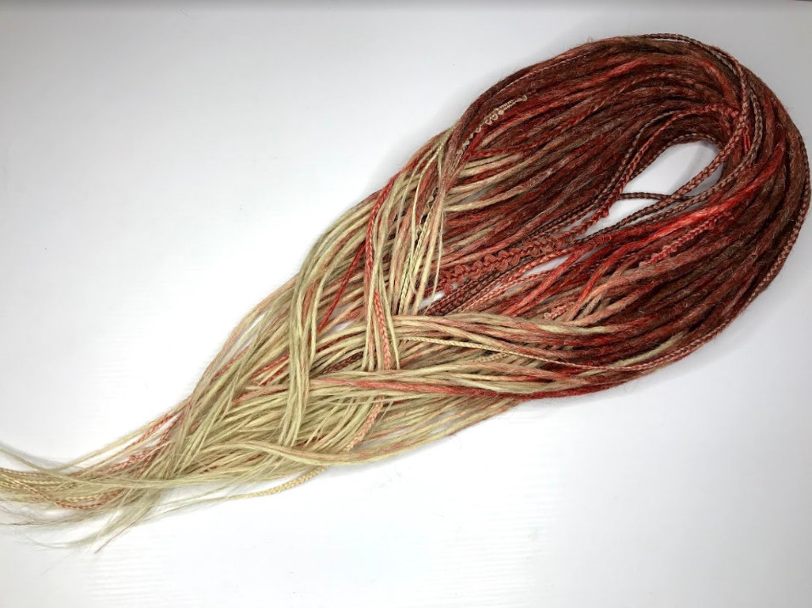 Synthetic Dreadlocks Burgundy and Red and Blond Manual | Etsy