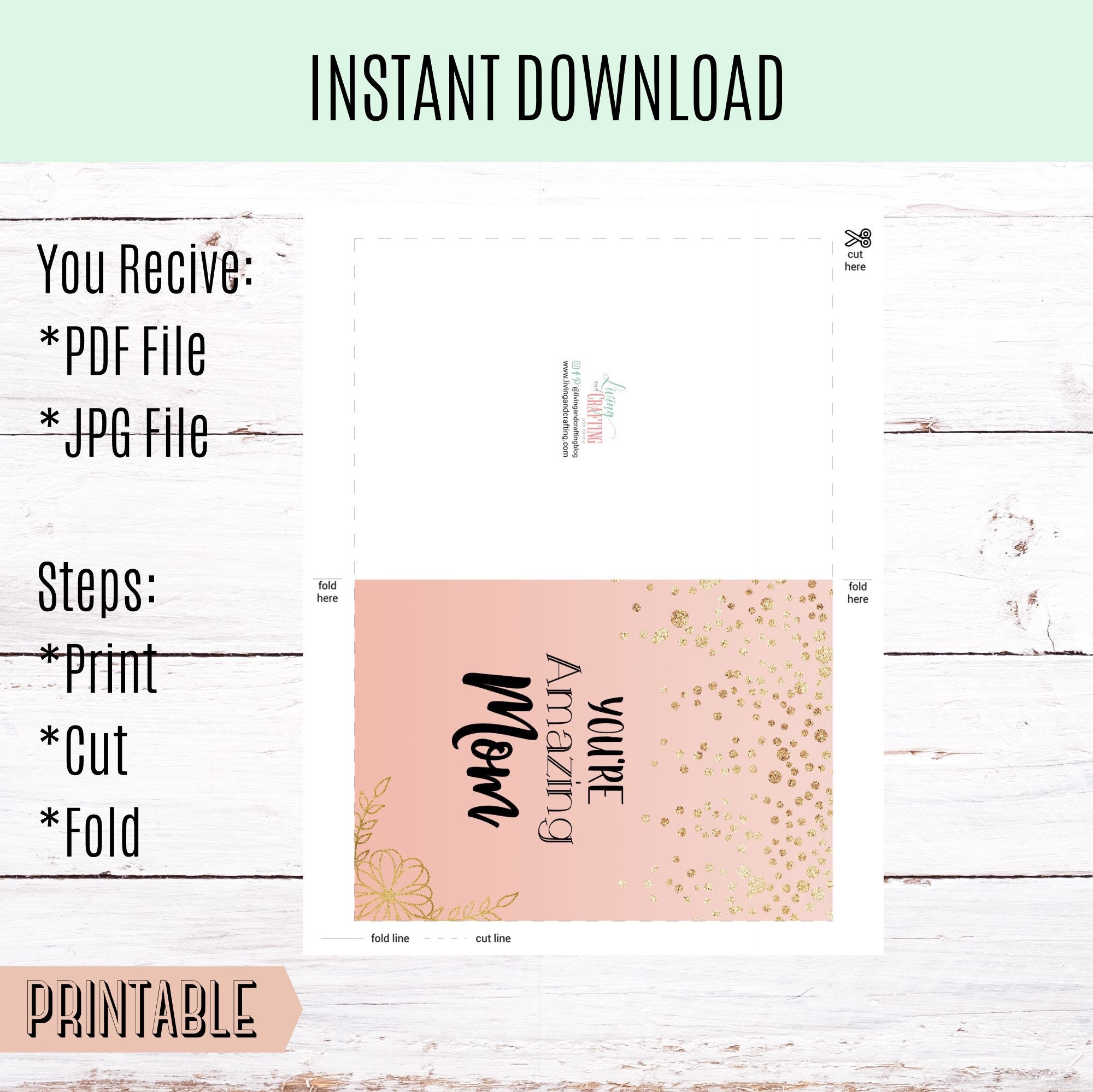 Printable Mothers Day Card Digital Mother's Day Card | Etsy