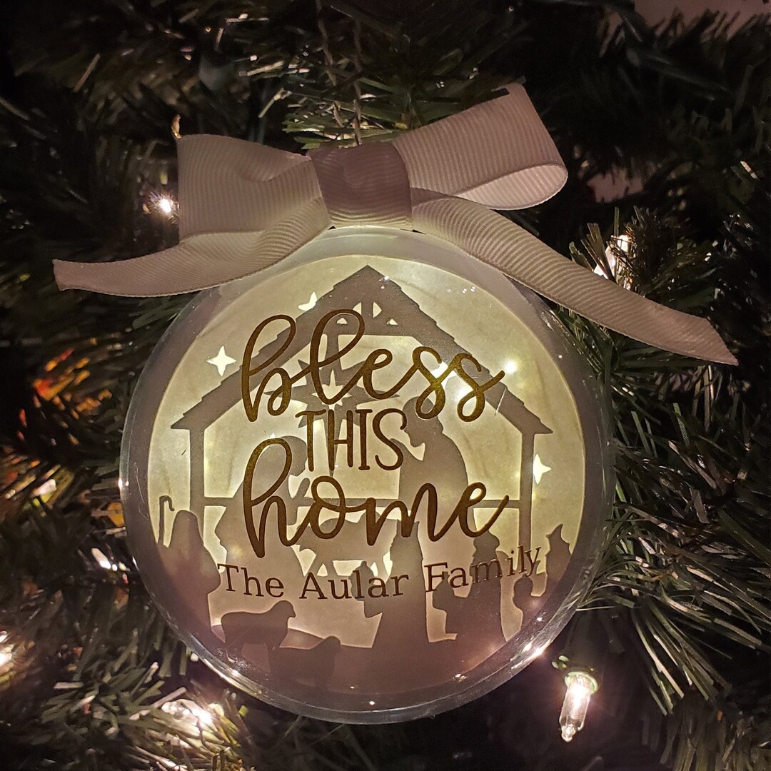 Personalized Nativity Lighted Ornament, Personalized Christmas Ornament ...