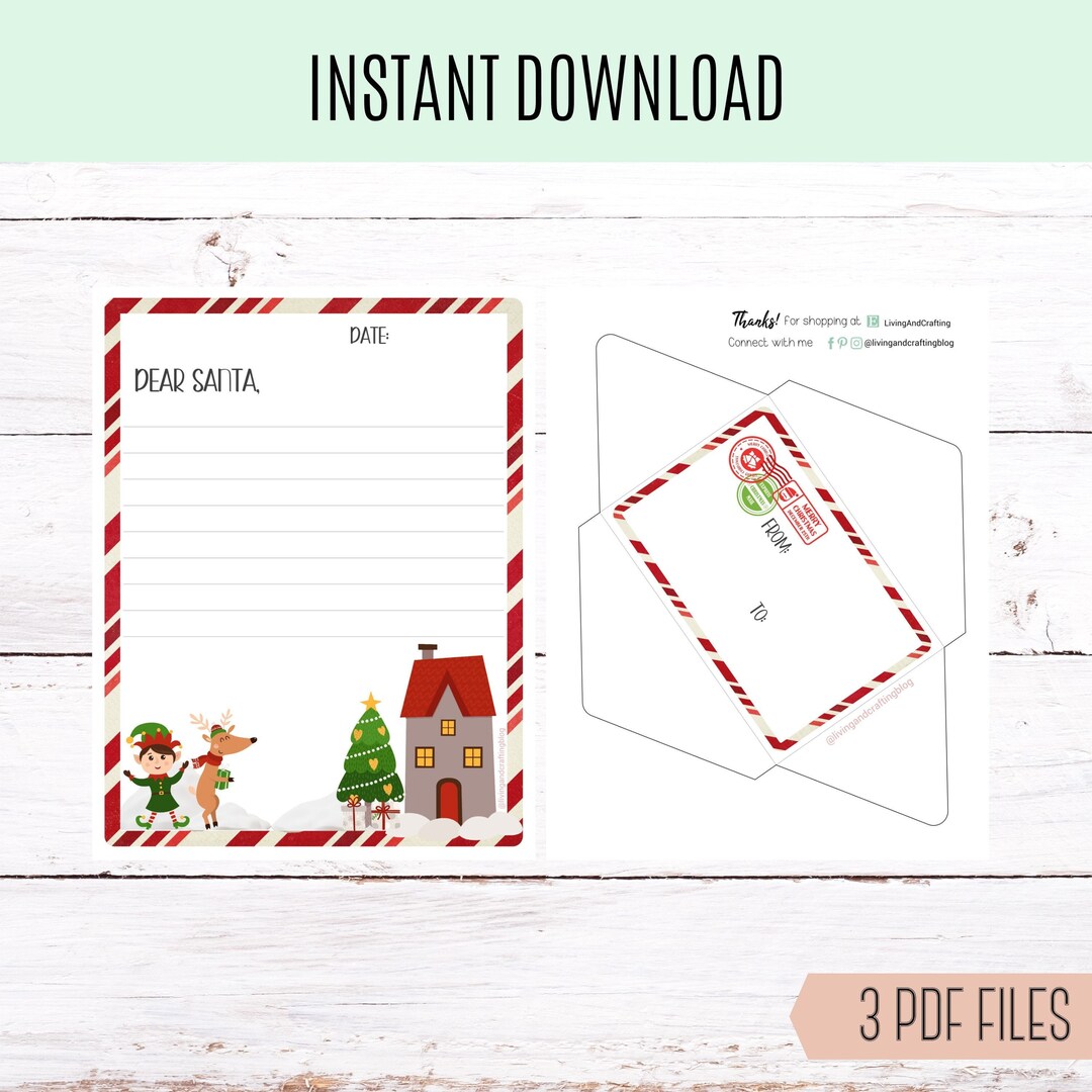 Printable Letter to Santa With Festive Winter Scene - Digital Download ...