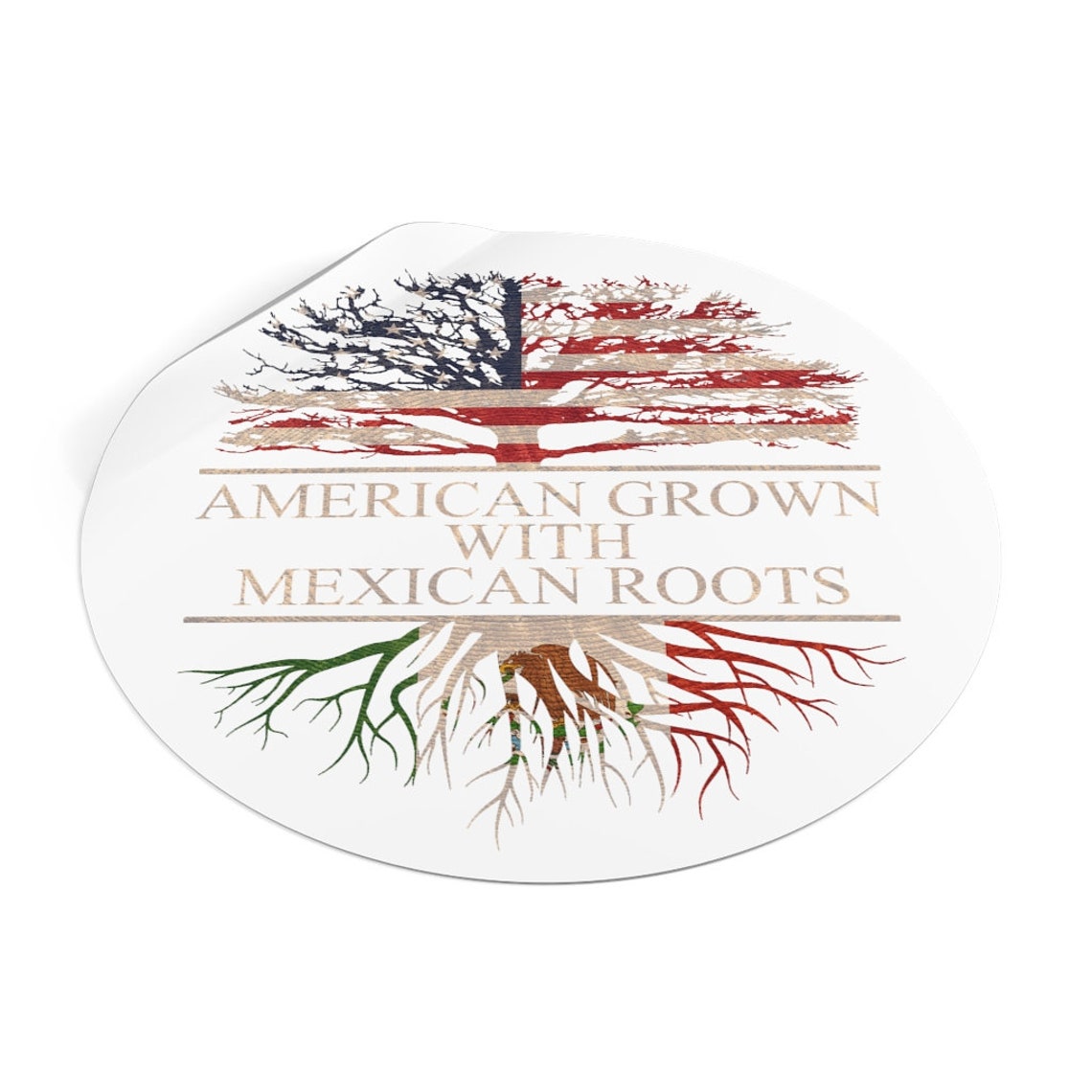 American Grown with Mexican Roots Sticker Round Waterproof | Etsy