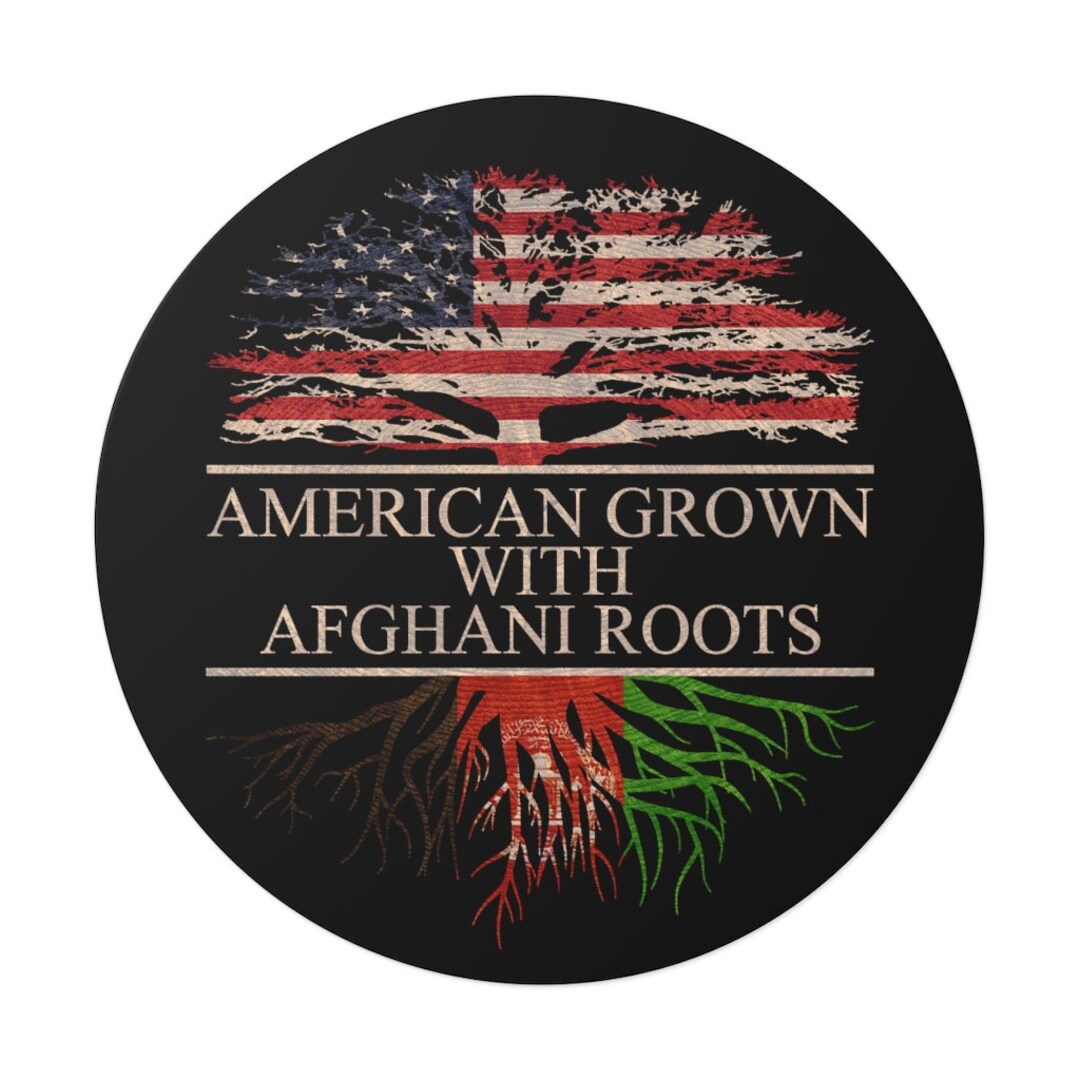 American Grown With Afghani Roots Sticker Round Waterproof, Afghani ...