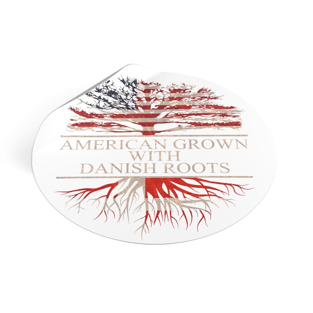 American Grown with Danish Roots Aufkleber Rund Wasserfest - Etsy.de