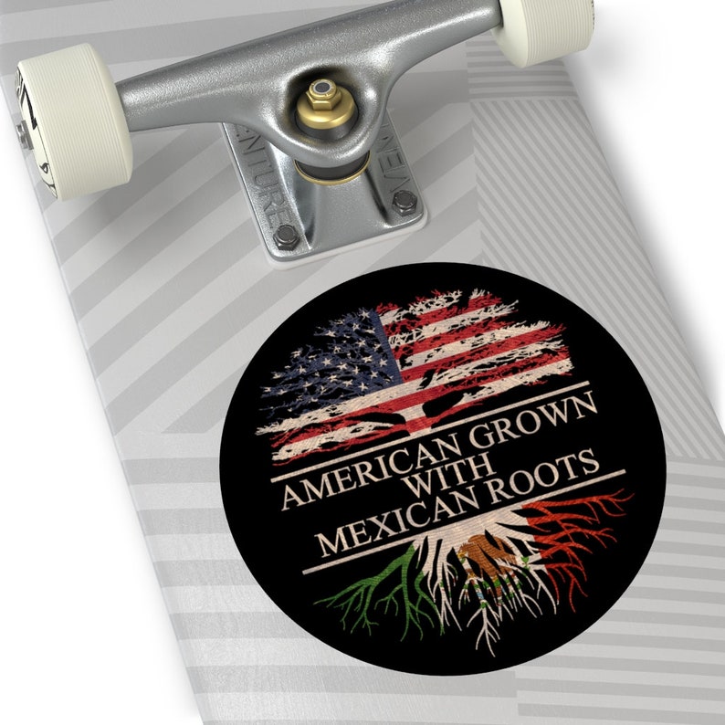 American Grown With Mexican Roots Sticker Round Waterproof, Mexican ...