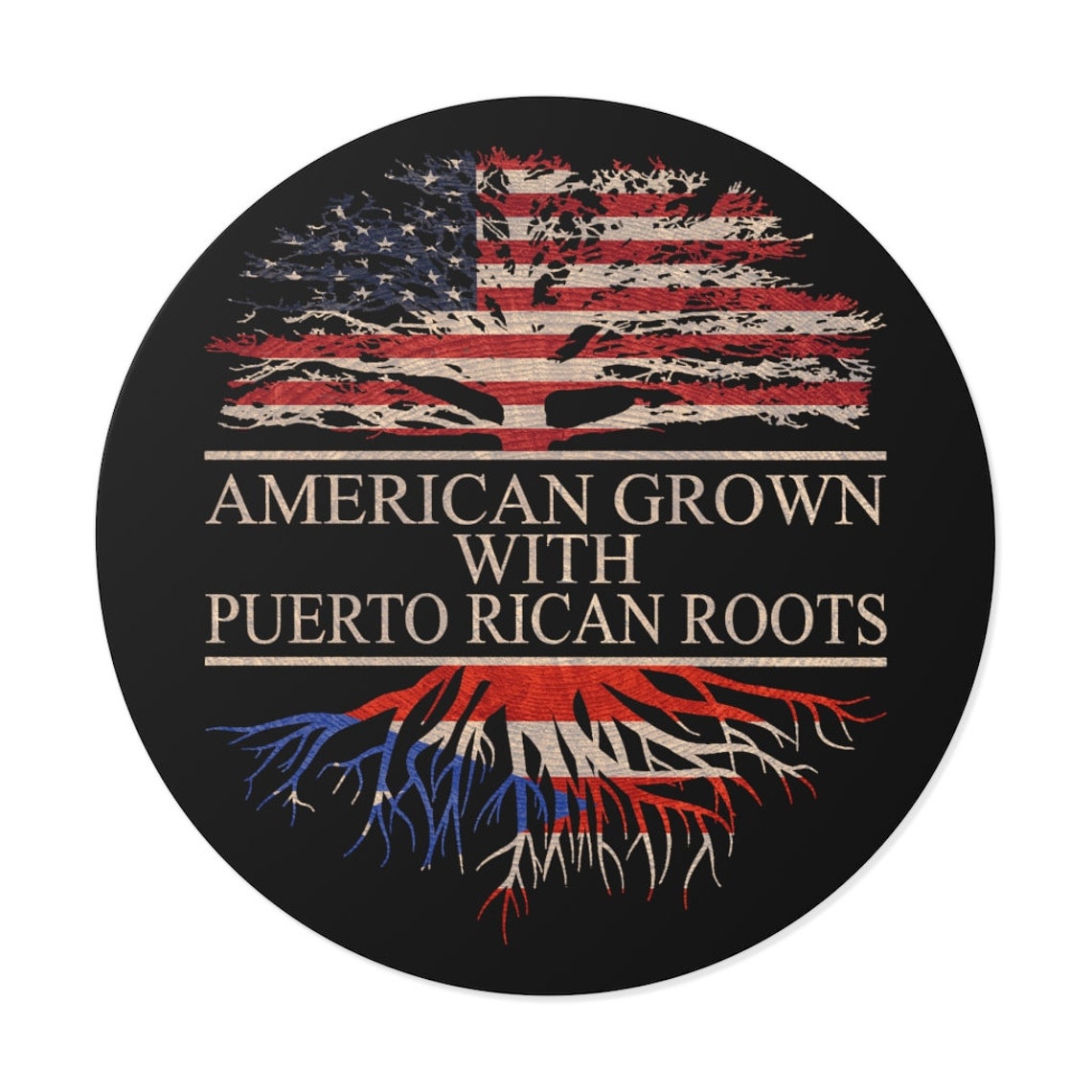 American Grown With Puerto Rican Roots Sticker Round | Etsy