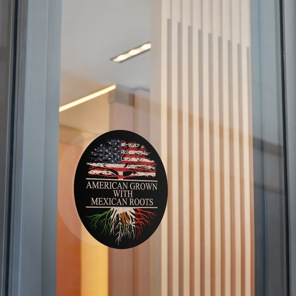 American Grown With Mexican Roots Sticker Round Waterproof, Mexican ...