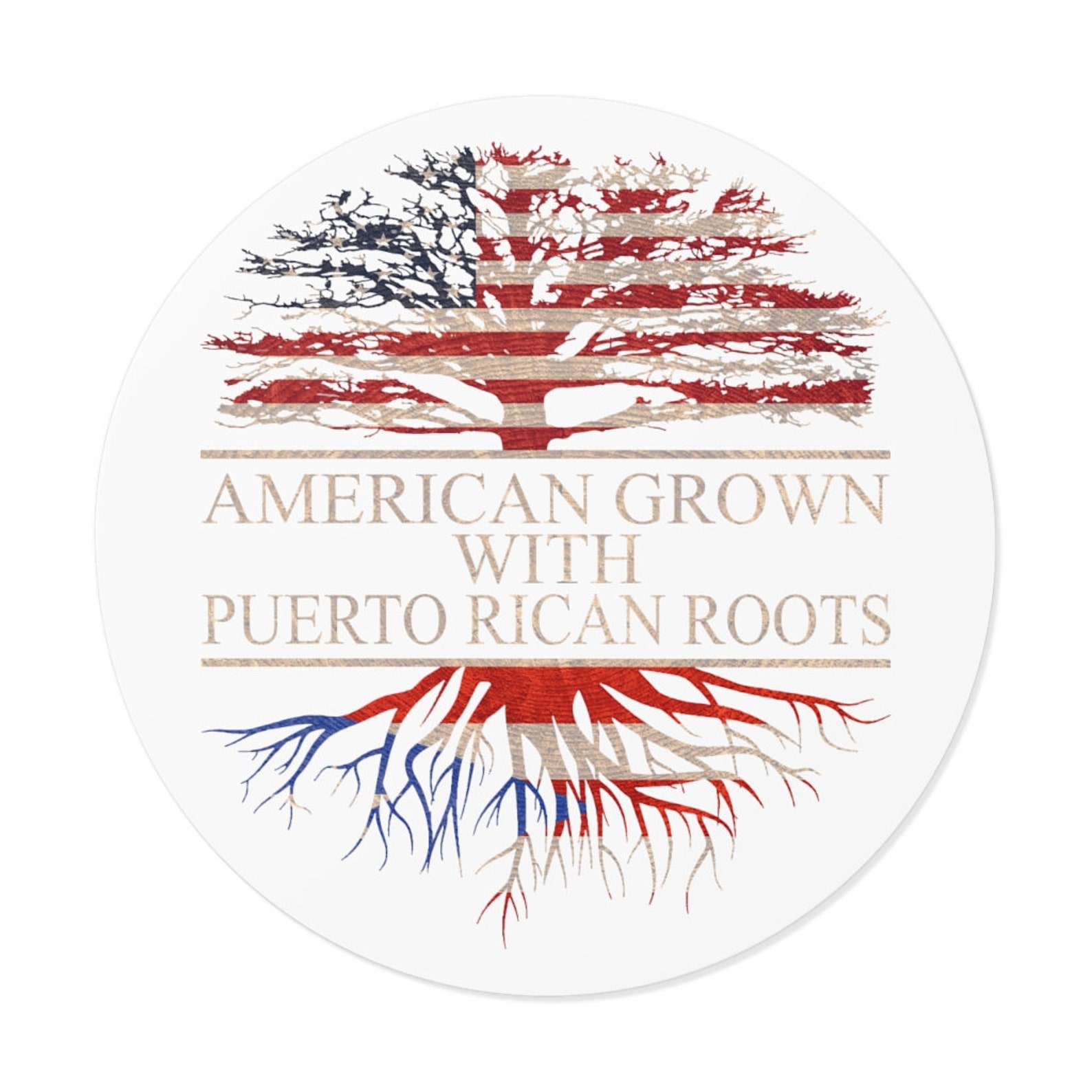 American Grown With Puerto Rican Roots Sticker Round Waterproof, Puerto ...