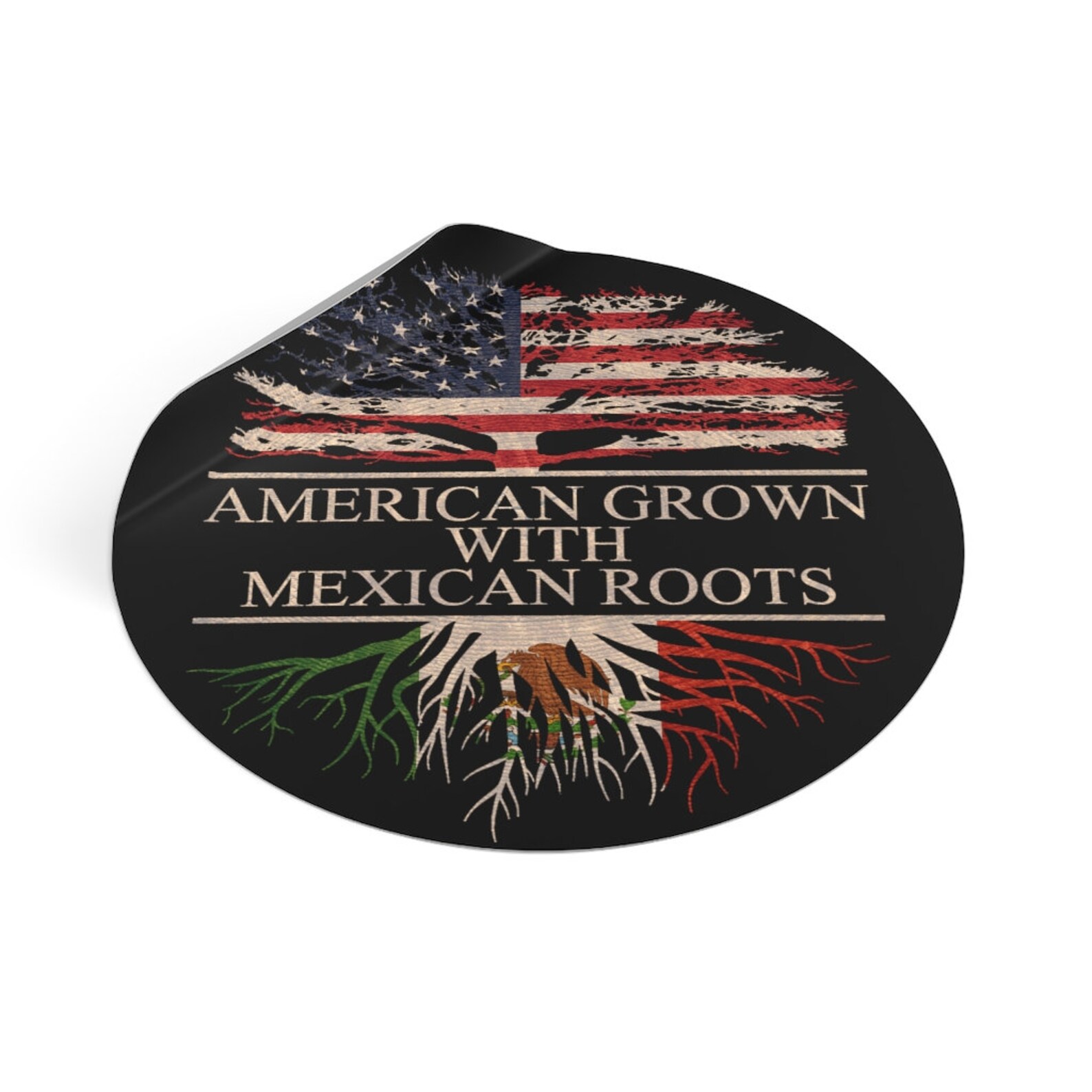 American Grown With Mexican Roots Sticker Round Waterproof - Etsy