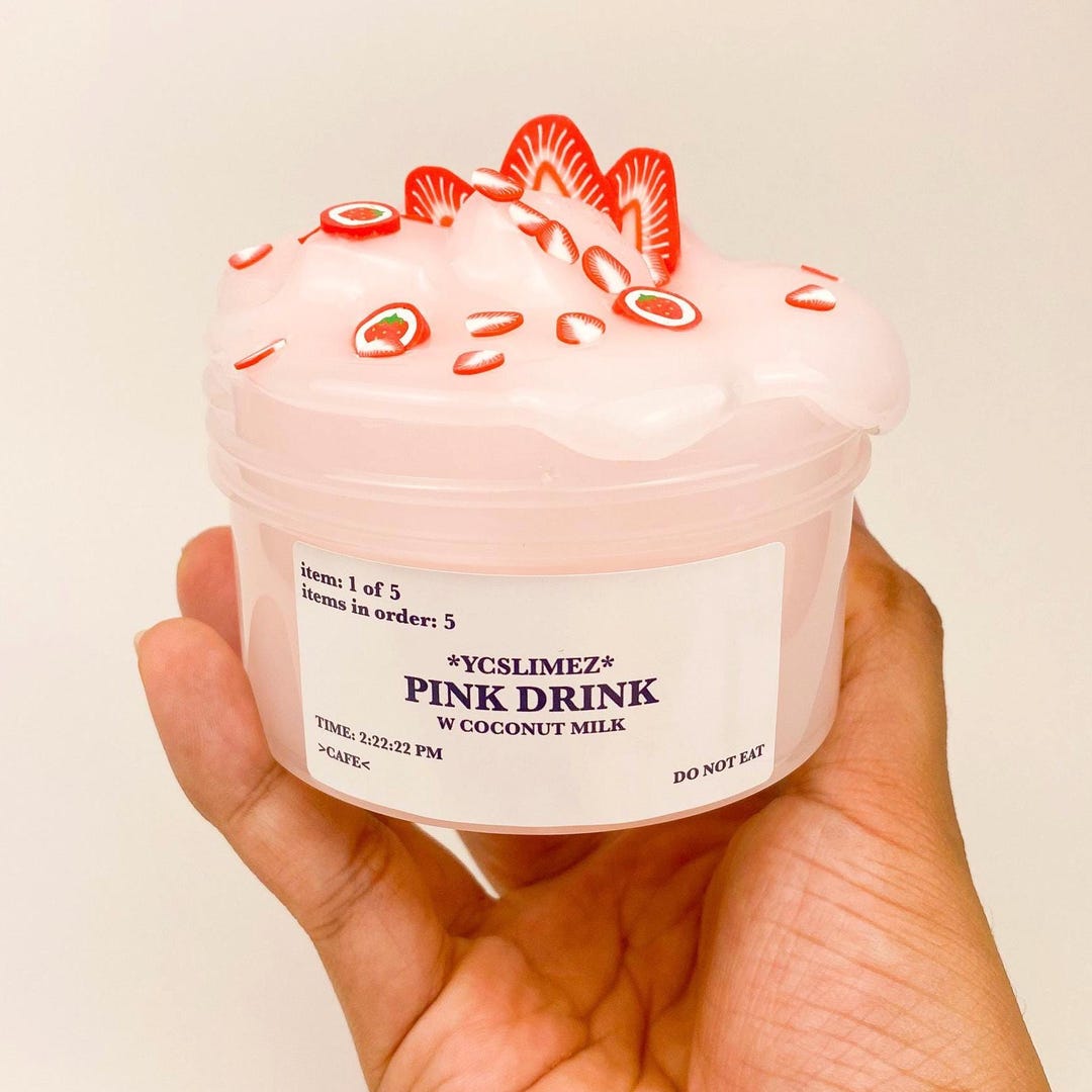 Pink Drink Slime | Jelly Cube Slime | Clear Slim | Thick and Glossy ...