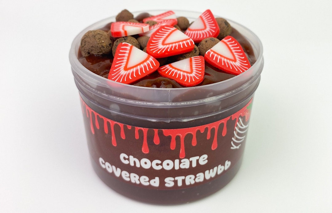 Choco Covered Strawbb Slime Pebble Slime Crunchy Slime Valentines Day ...