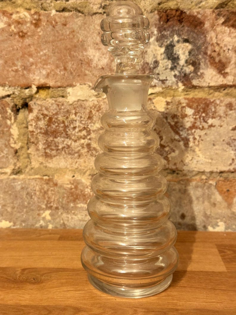Vintage Beehive Decanter / Vinegar Server - Glass Art Deco - Etsy