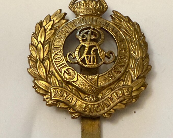 The Royal Engineers – Edward VII Gilding Metal Cap Badge Ww2 Militaria ...