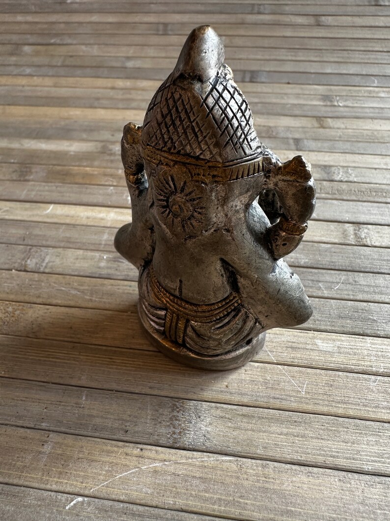 Lord Ganesha Statue Small Heavy Metal Idol Ganesh Murti Hindu God ...