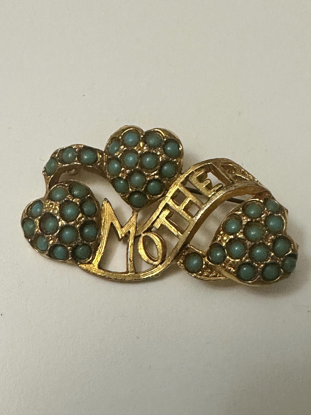 Vintage Mother / Mum Brooch - Hearts - Etsy
