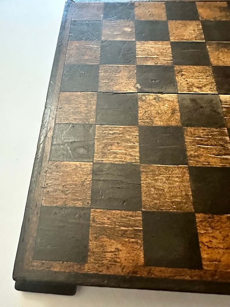 Vintage / Antique Wooden Chess Board / Chessboard - Hand Made. Rustic ...