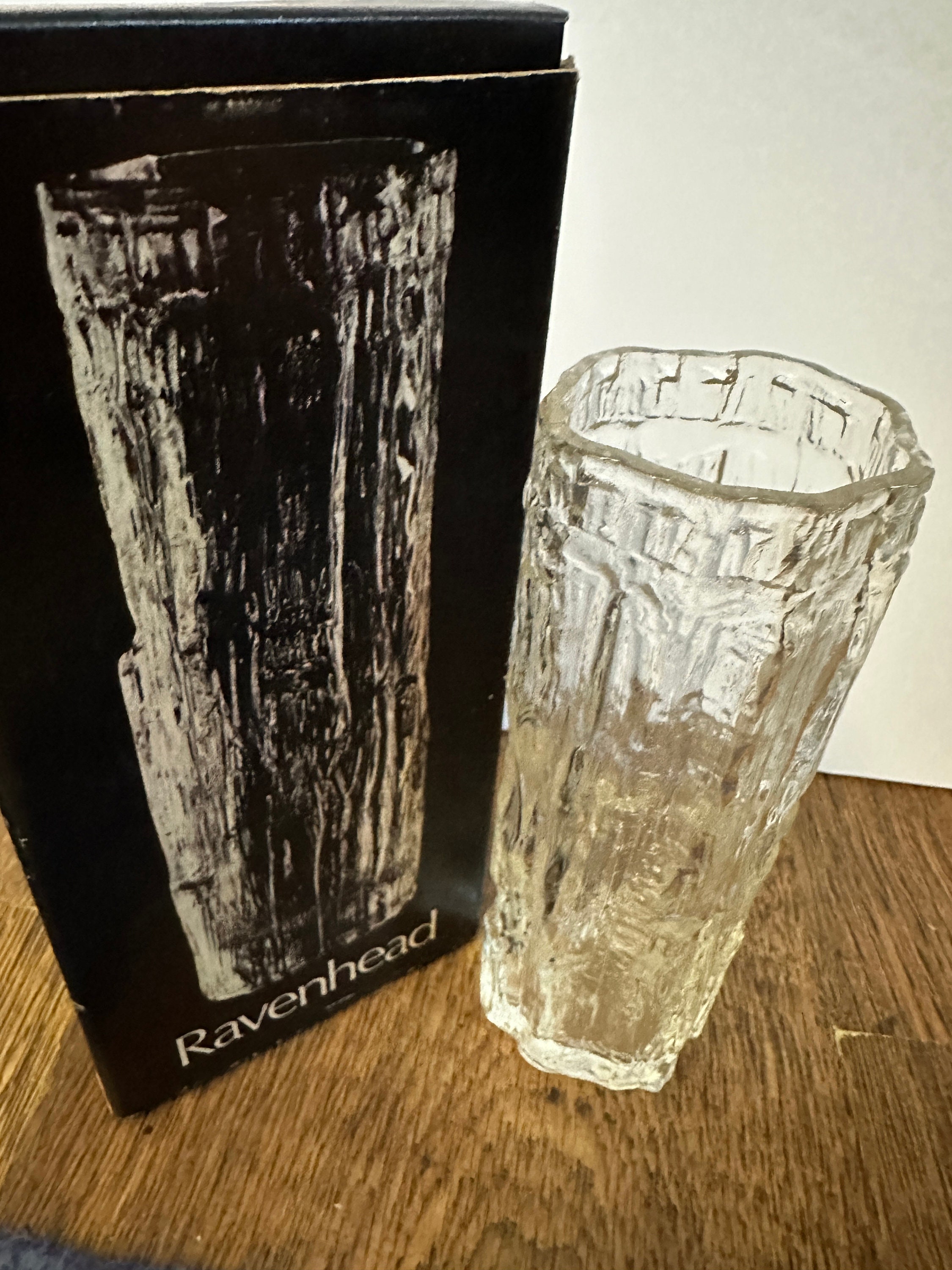 Ravenhead Glass Vase With Vintage Box 17cm - Etsy UK