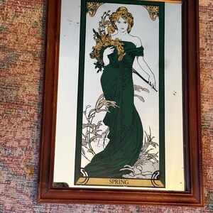 Vintage Mirror Alphonse Mucha / Summer Display Piece - Etsy