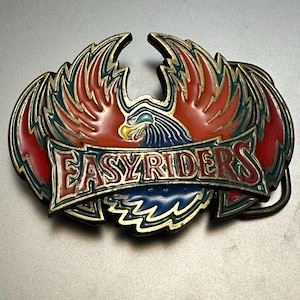 Easy Riders Vintage 1991 Biker Belt Buckle Enamel Version - Etsy