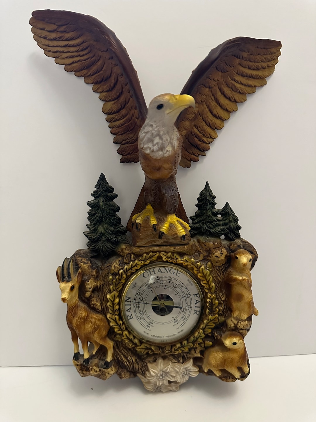 Vintage Eagle / Forest Scene Barometer - Plastic 40cm+ Tall - Etsy