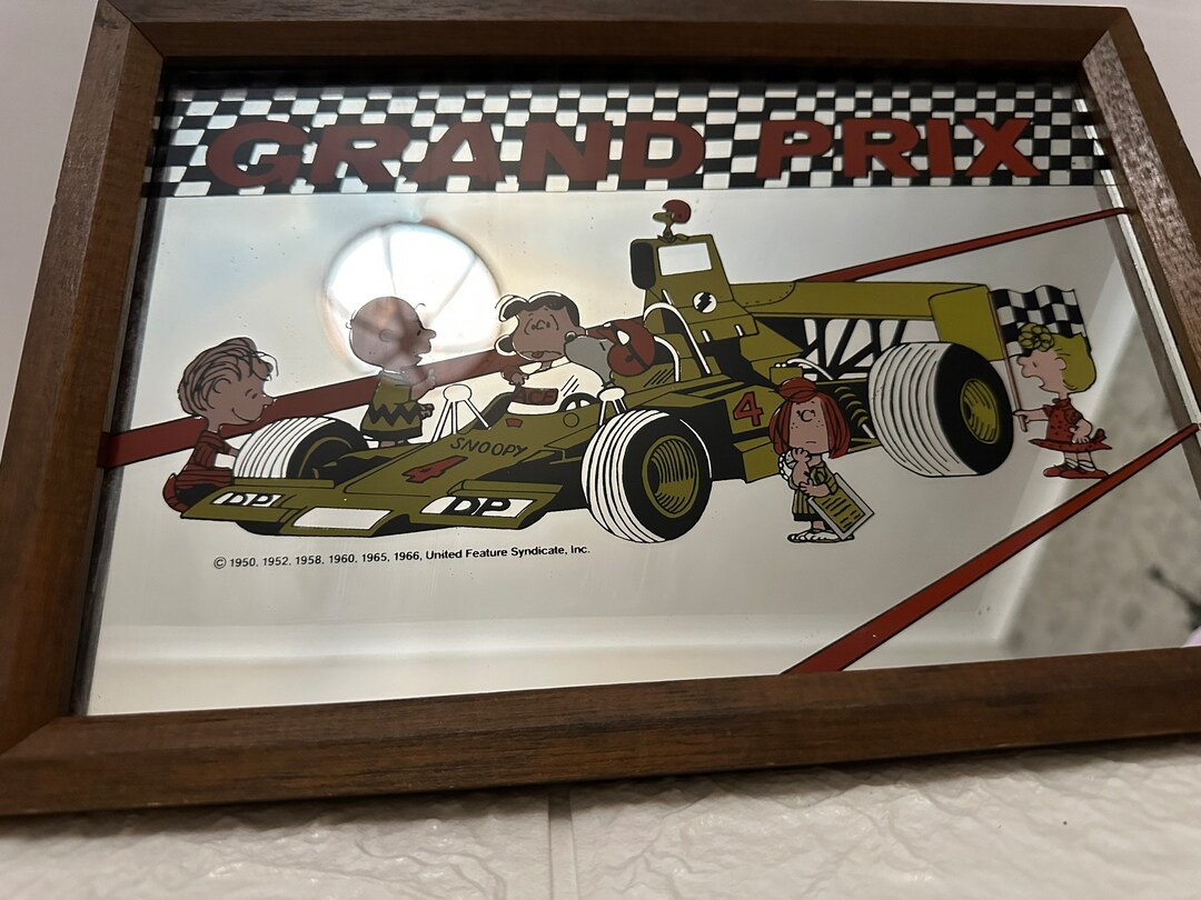 Peanuts / Snoopy Vintage Grand Prix Mirror - Etsy