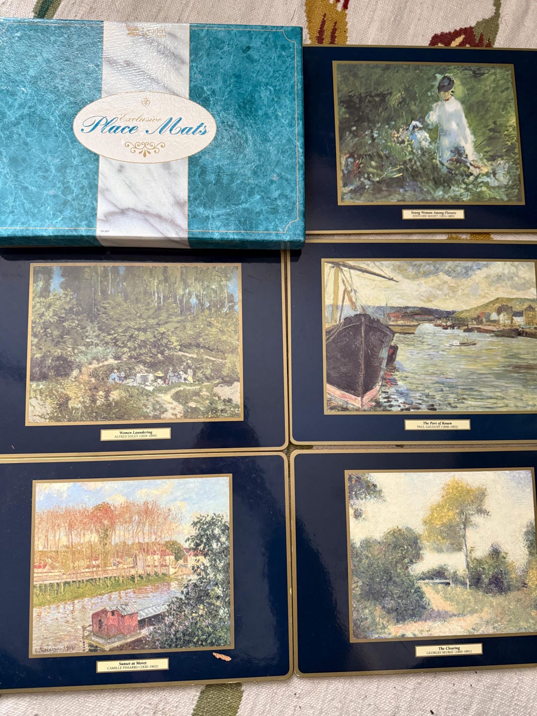 French / Impressionist Place Mats / Dinner Mats - Set of Six - Etsy