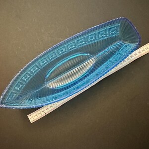 Vintage Blue Glass Daisy Block Pattern - Row Boat - Large Piece - Etsy