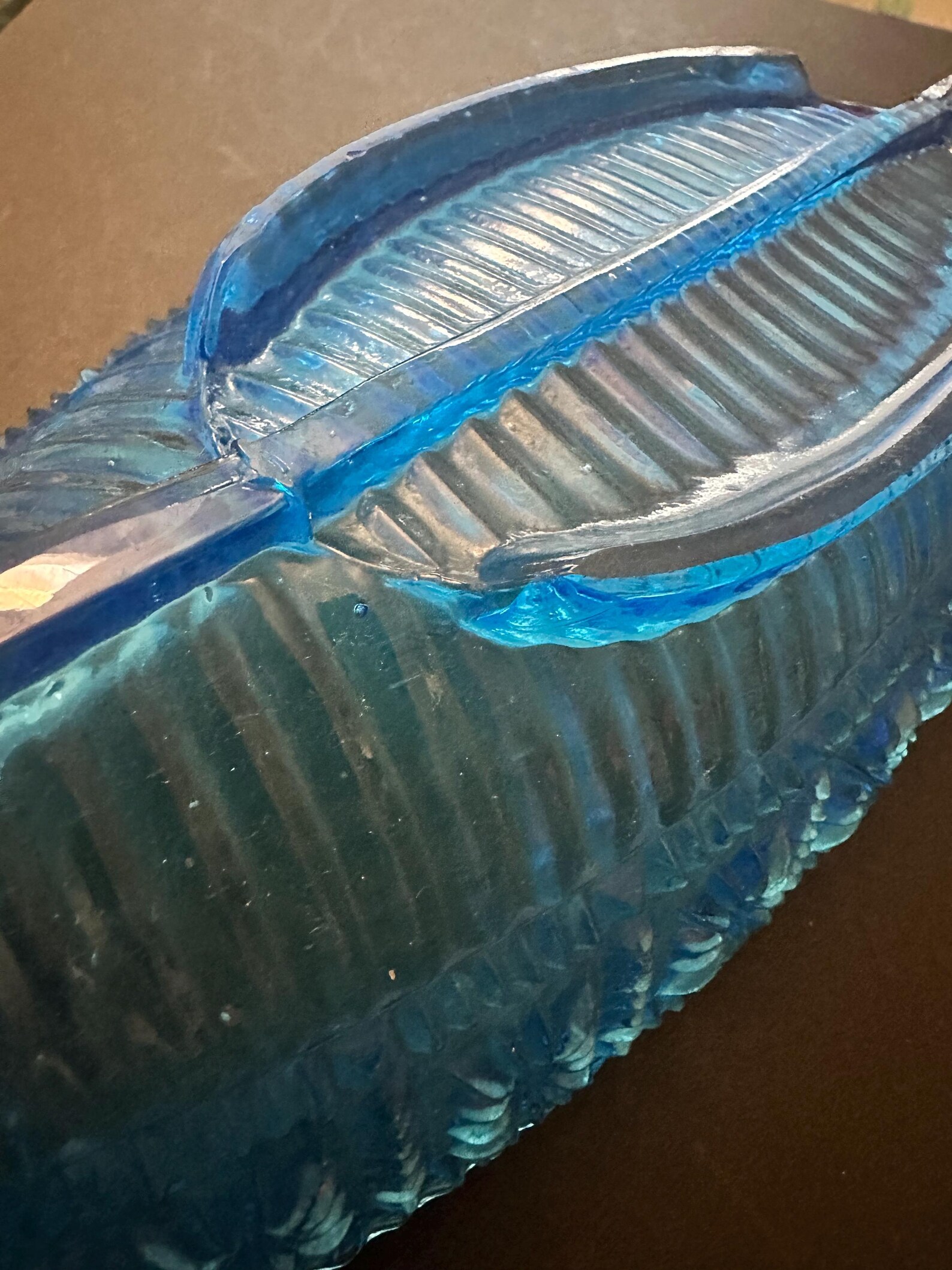 Vintage Blue Glass Daisy Block Pattern - Row Boat - Large Piece - Etsy