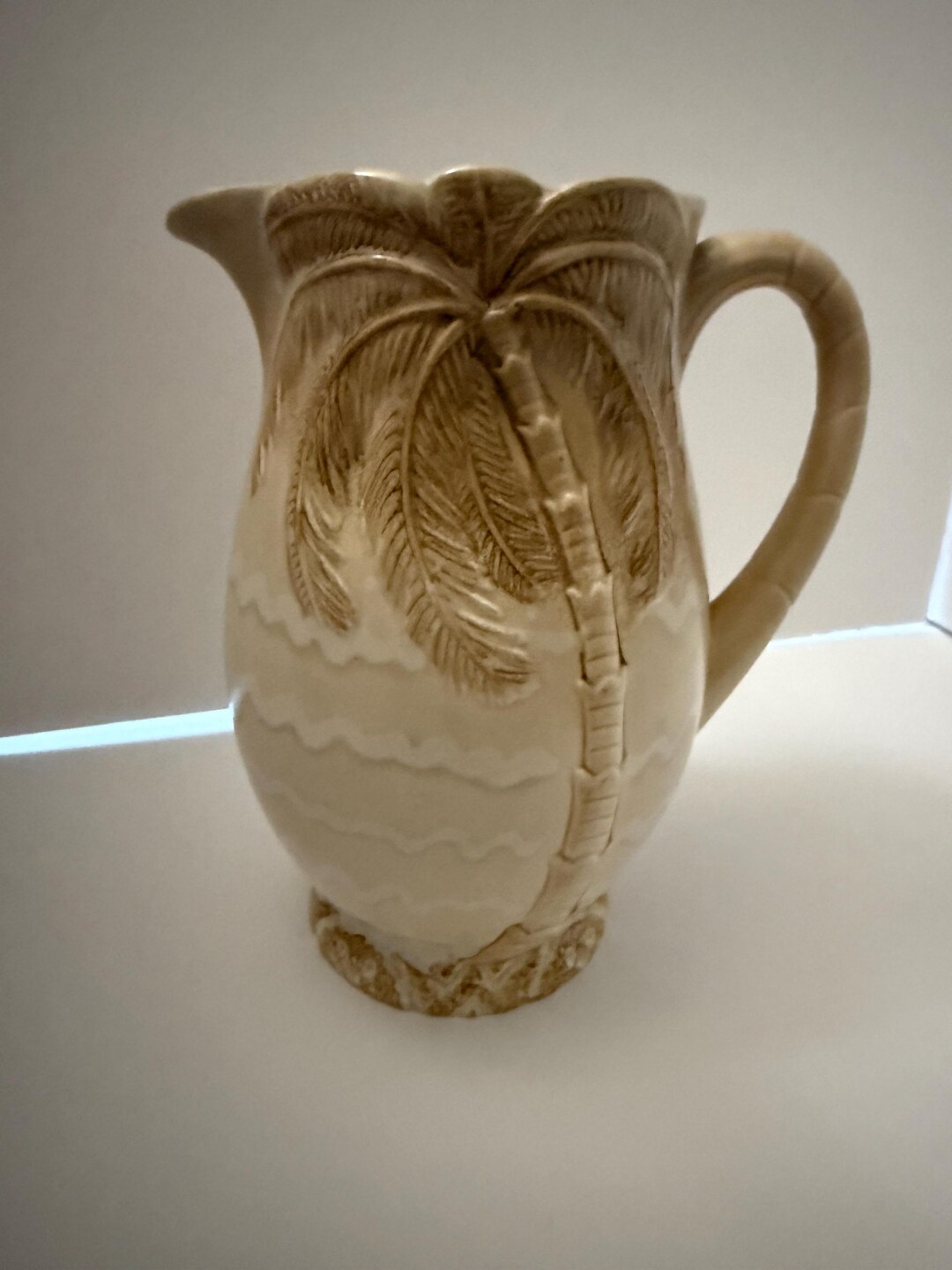 Vintage Beswick (unmarked) Jug Pitcher Vase, With Palm Tree Design - Etsy