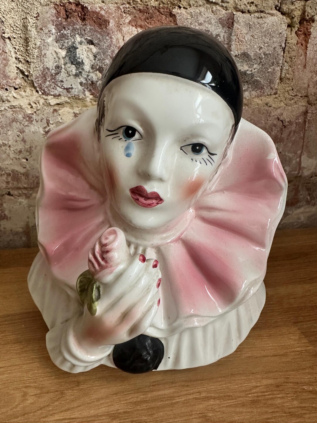Vintage Pottery / Porcelain Pierrot Clown Bust Head - Etsy
