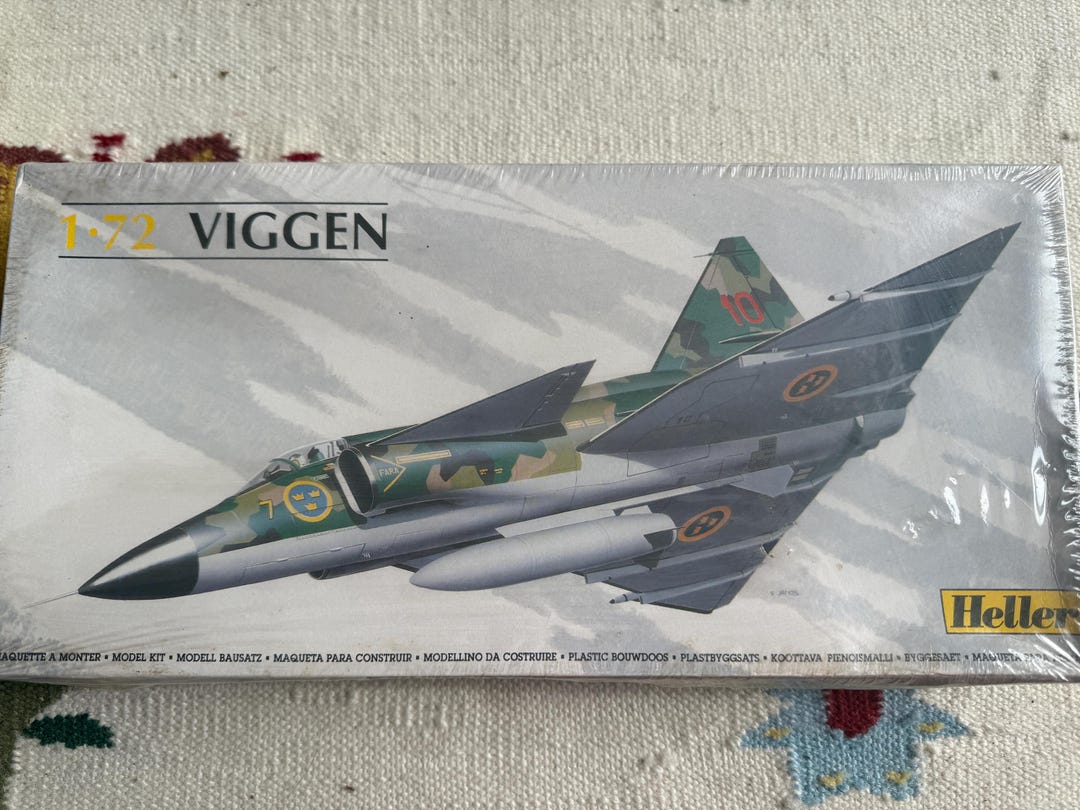 Vintage Splinter Camouflage Heller 1/72 Saab 37 Viggen Fighter Jet ...