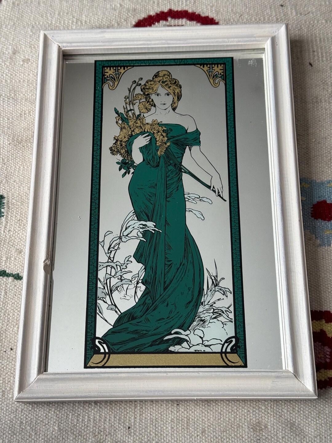 Vintage Mucha Mirror - Dress Dressed Lady - Seasons - Etsy