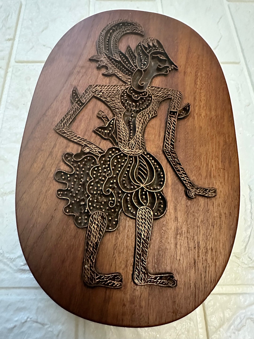 Batik Stamp Indonesia - Copper Incased in Wooden Mount - Vintage ...