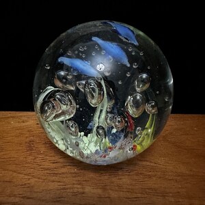 Vintage Glass Paperweight With Dolphins in the Ocean Design - Etsy