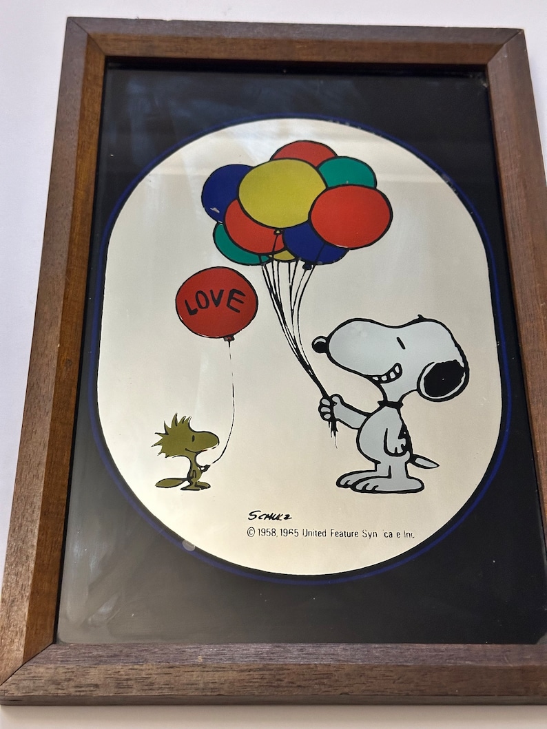 Peanuts / Snoopy Vintage Love / Balloons Design Mirror Official - Etsy