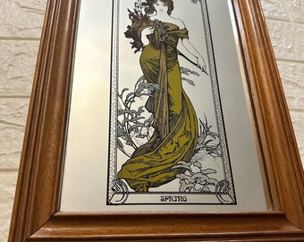 Vintage Mirror Alphonse Mucha / Summer Display Piece - Etsy