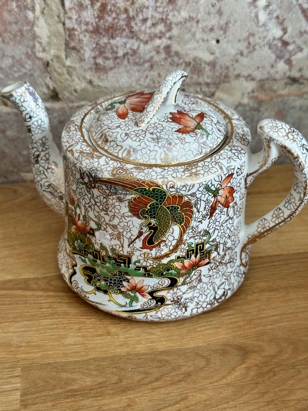 Phoenix Ware Vintage Asian Style Pattern Porcelain Small Teapot - Etsy