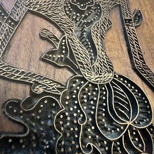Batik Stamp Indonesia - Copper Incased in Wooden Mount - Vintage ...