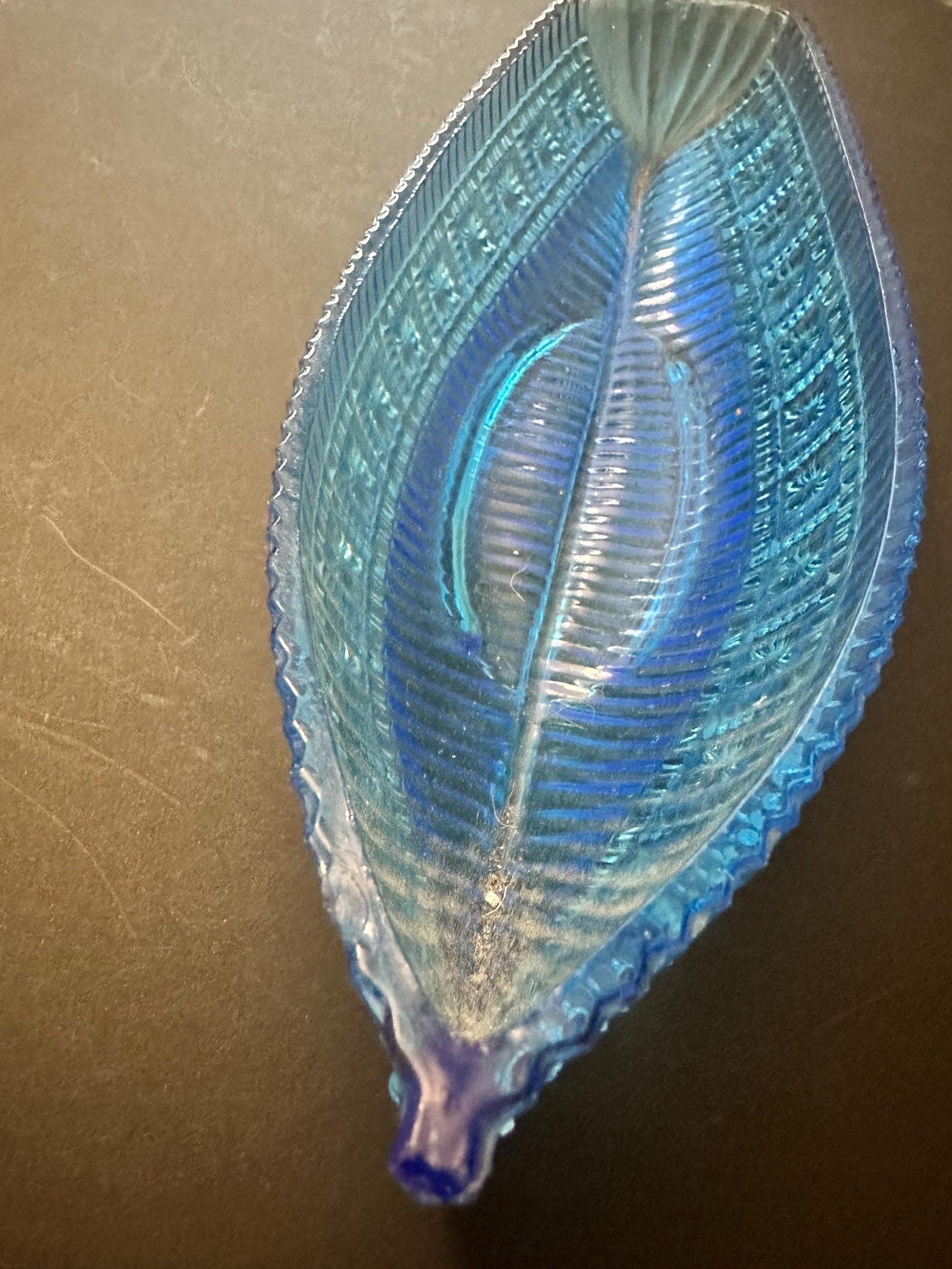 Vintage Blue Glass Daisy Block Pattern - Row Boat - Large Piece - Etsy