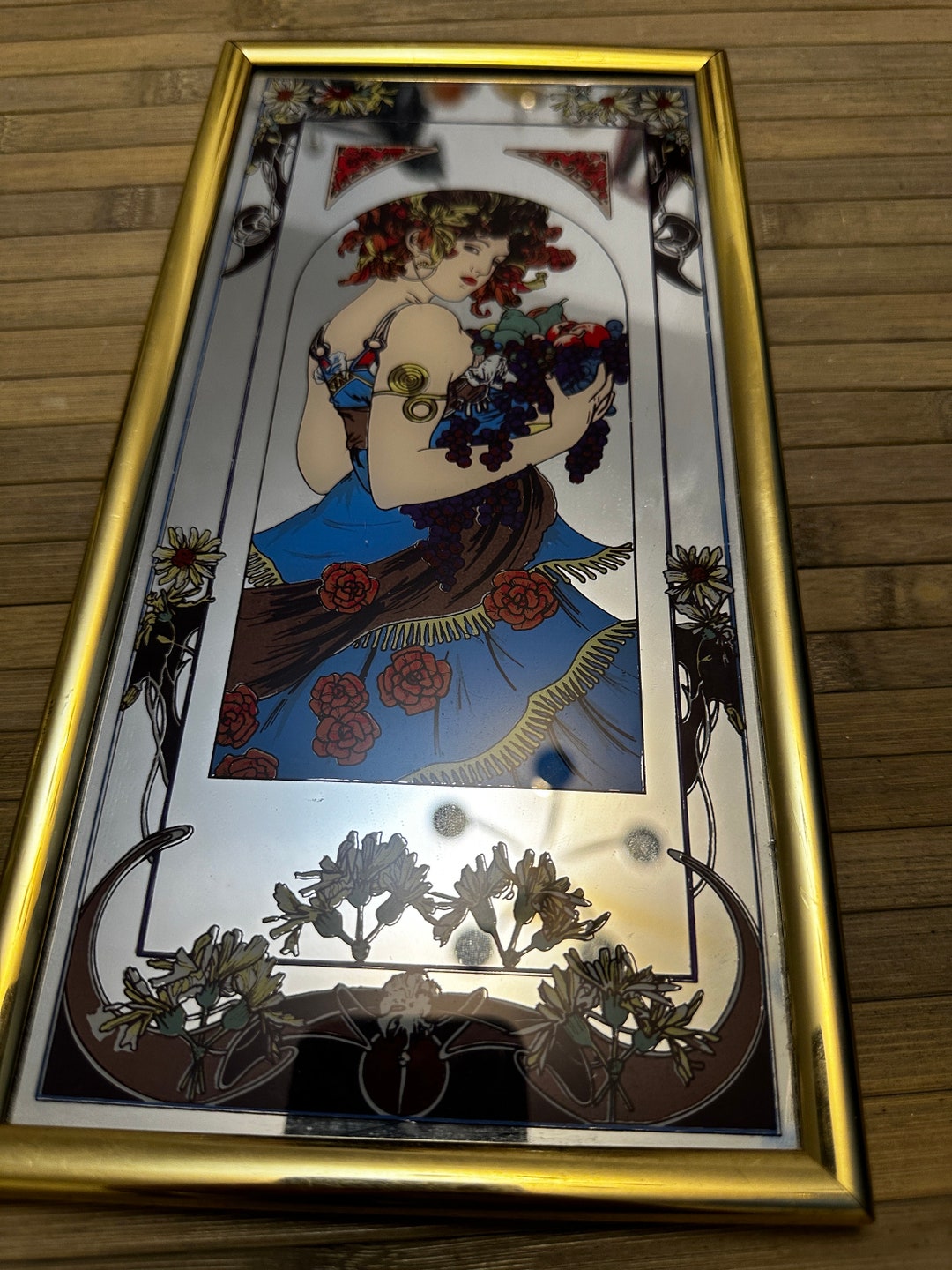 Vintage Lady With Fruits Mucha Style Mirror - Etsy UK