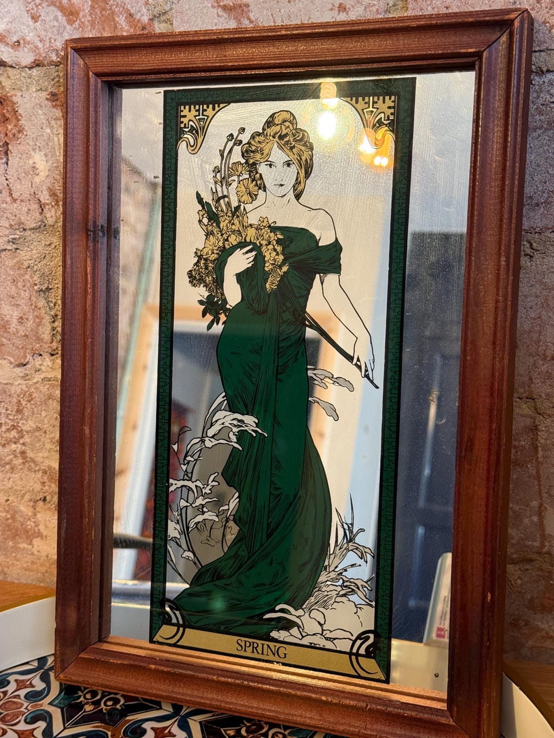 Vintage Mirror Alphonse Mucha / Summer Display Piece - Etsy