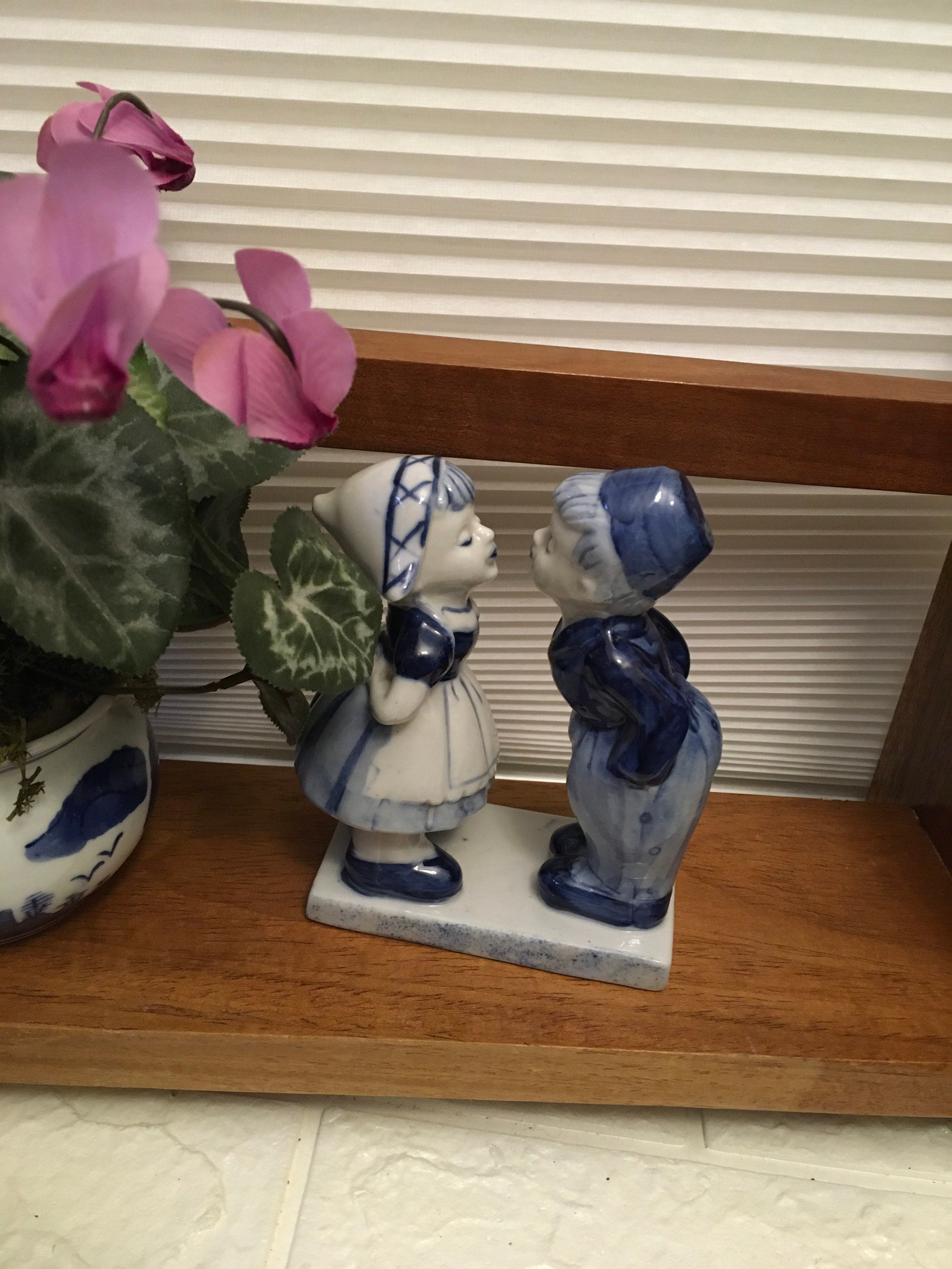 Vintage Delft Blue Kissing Boy and Girl Dutch Made Hand - Etsy Australia