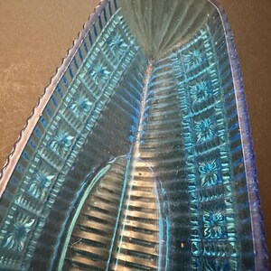 Vintage Blue Glass Daisy Block Pattern - Row Boat - Large Piece - Etsy