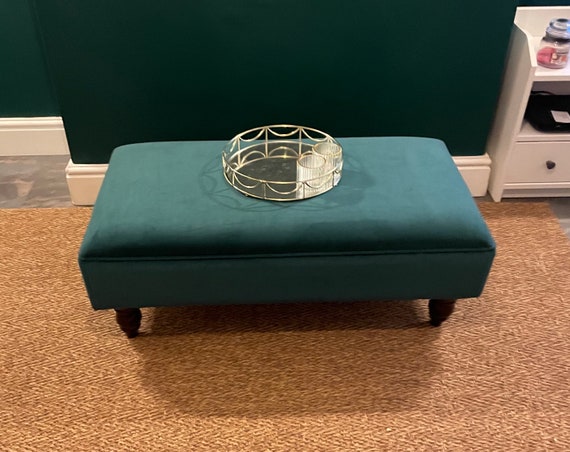 Teal green footstool store