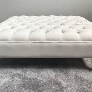 Extra Large Bespoke off White Footstool Coffee Table Ottoman Plush ...