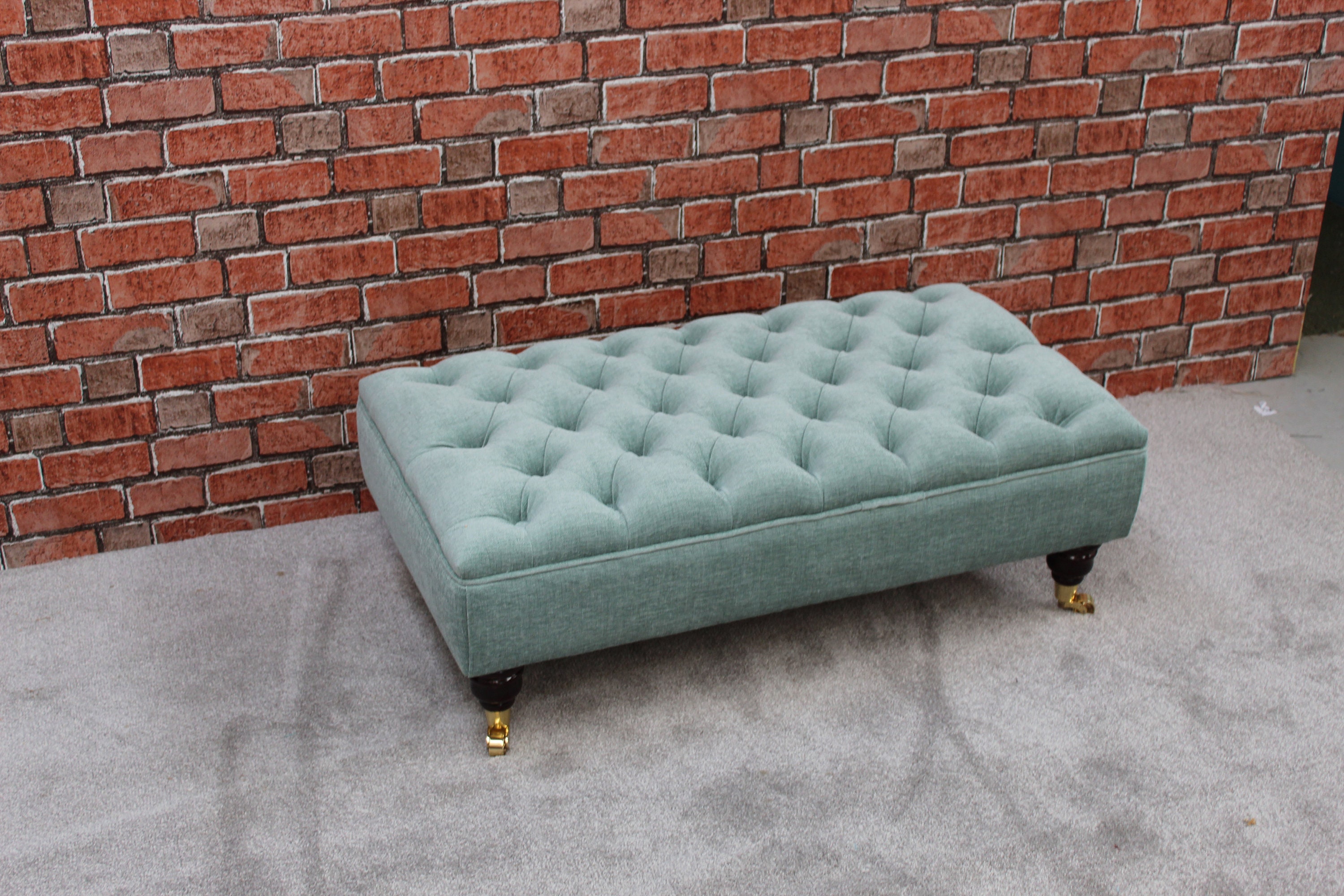 Large Light Blue Footstool Coffee Table Bespoke Ottoman | Etsy