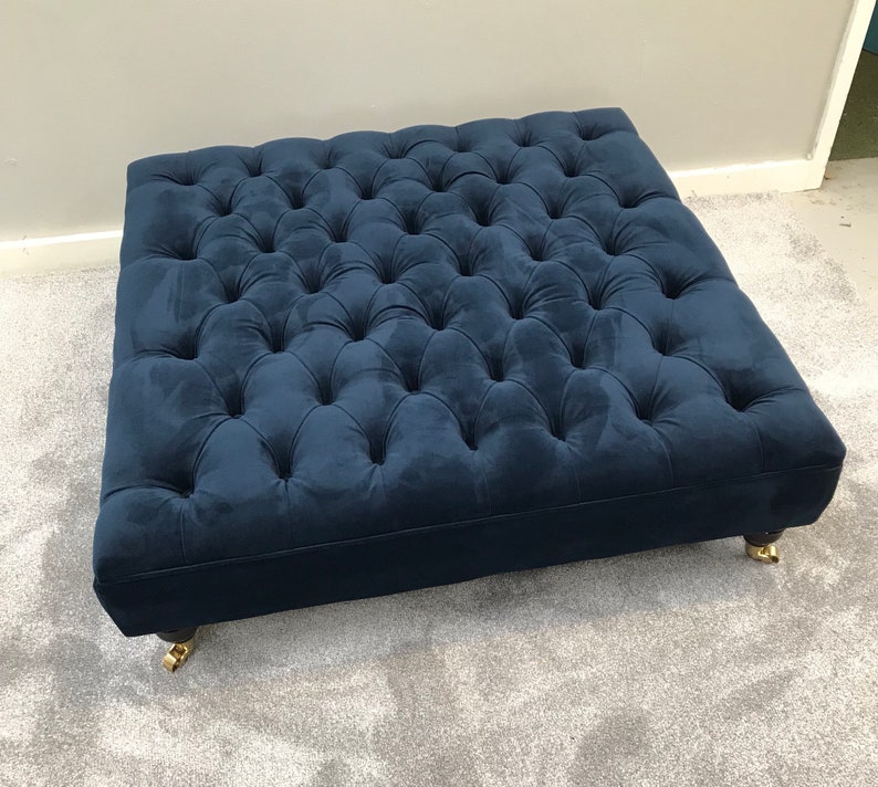 Extra Large Bespoke Indigo Navy Footstool Coffee Table Ottoman - Etsy UK