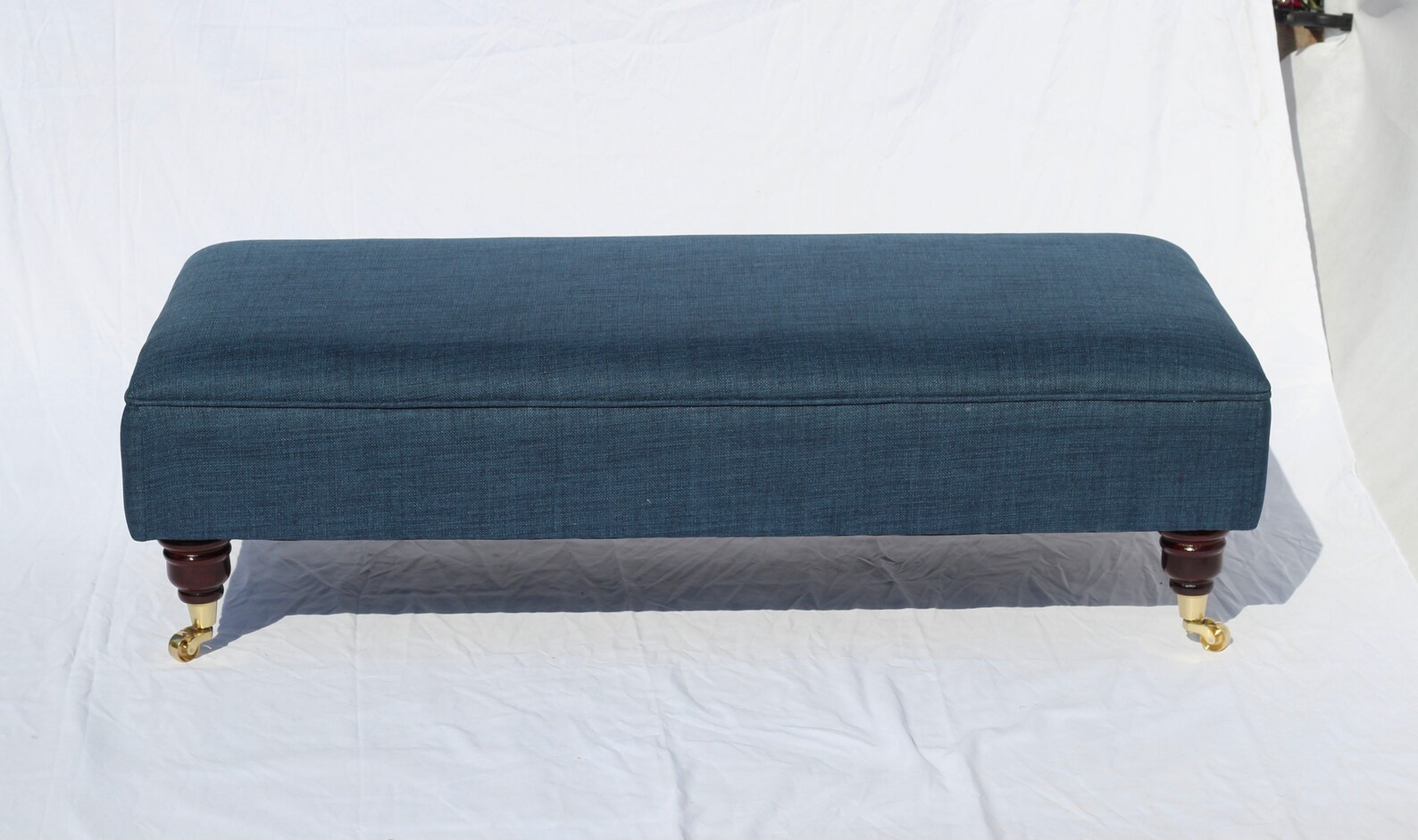 Deep Navy Blue Footstool Bespoke Coffee Table Ottoman - Etsy Hong Kong