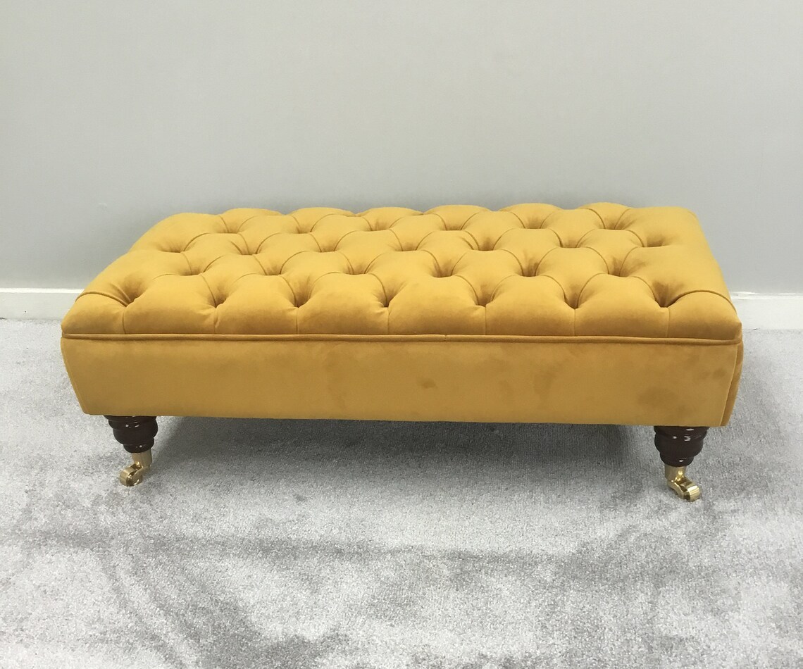 Large Bespoke Ottoman Footstool Coffee Table Plush Velvet - Etsy