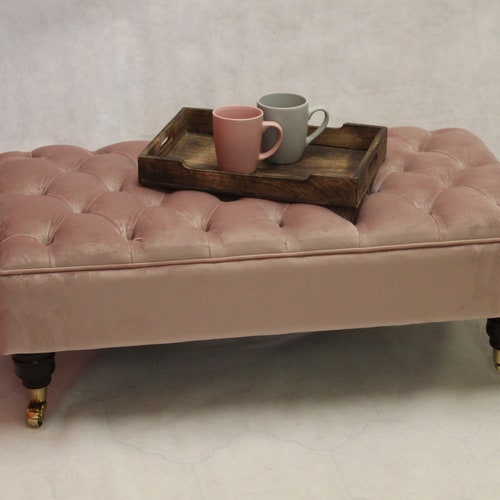 Chesterfield Ottoman/coffee Table Large Deep Buttoned - Etsy